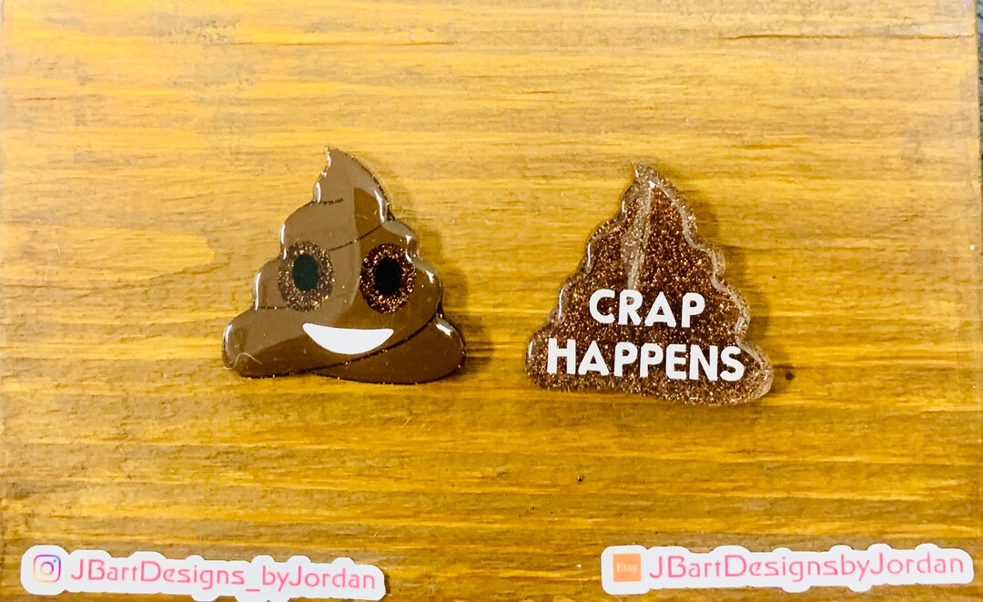 Badge Reel or Stethoscope Tag: Poop Emoji | Happy Poop | Crap Happens ...