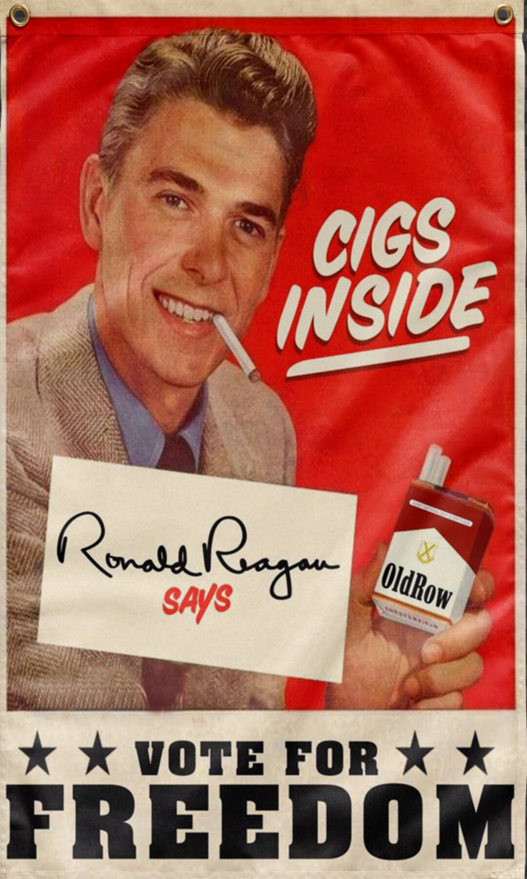 Ronald Reagan Cigs Inside Flag - Etsy