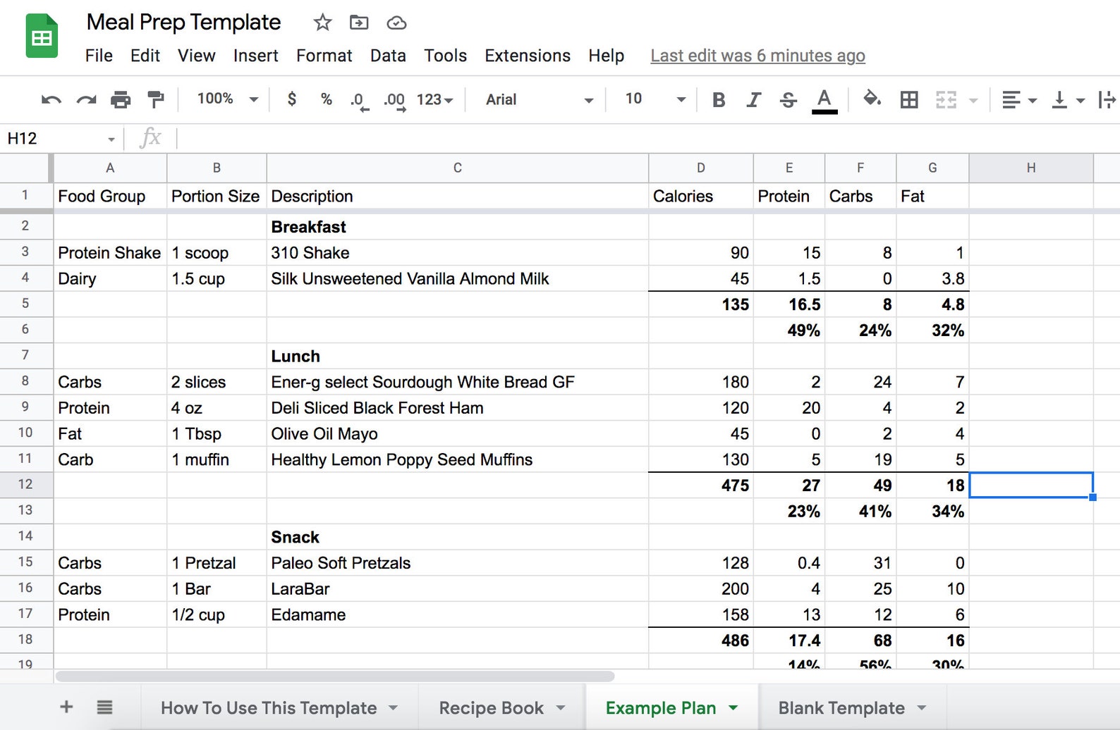 Digital Macro Meal Planner Editable Macro Meal Plan Template - Etsy