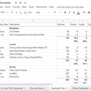 Digital Macro Meal Planner Editable Macro Meal Plan Template - Etsy