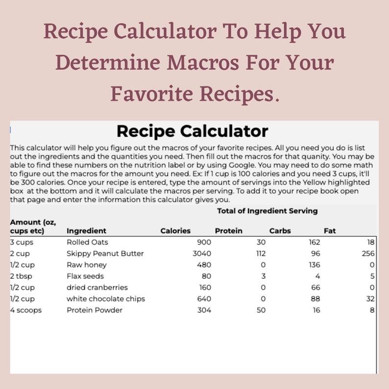 Digital Macro Meal Planner, Editable Macro Meal Plan Template, Google ...