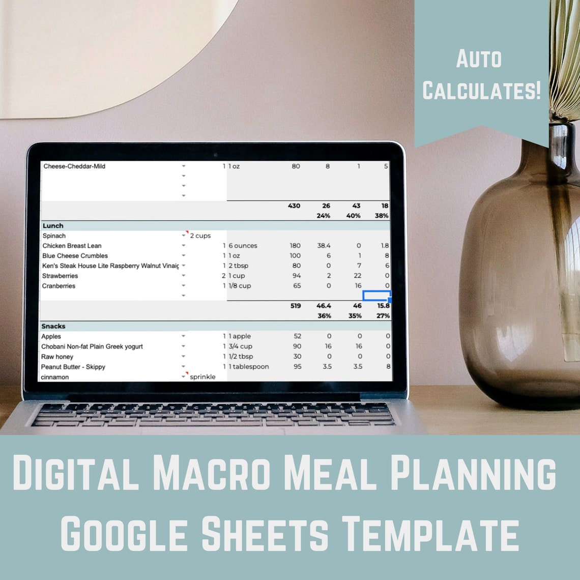 Digital Macro and Micro Meal Planner, Editable Macro Meal Plan Template ...