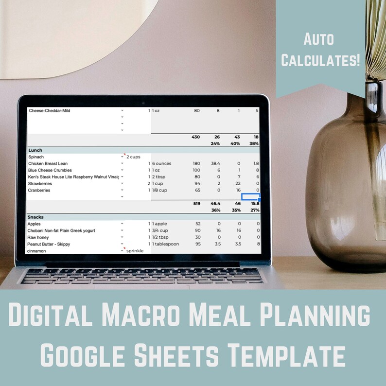 Digital Macro and Micro Meal Planner, Editable Macro Meal Plan Template ...
