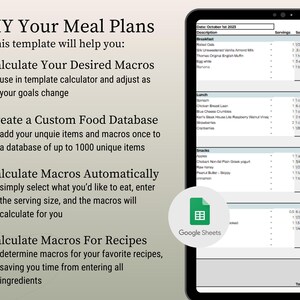 Digital Macro and Micro Meal Planner, Editable Macro Meal Plan Template ...