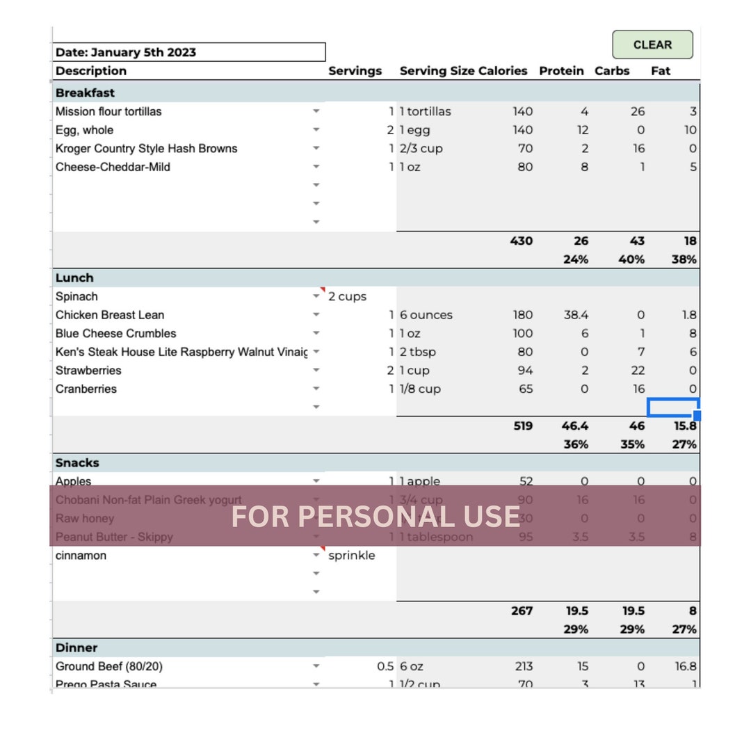 Digital Macro Meal Planner, Editable Macro Meal Plan Template, Google ...