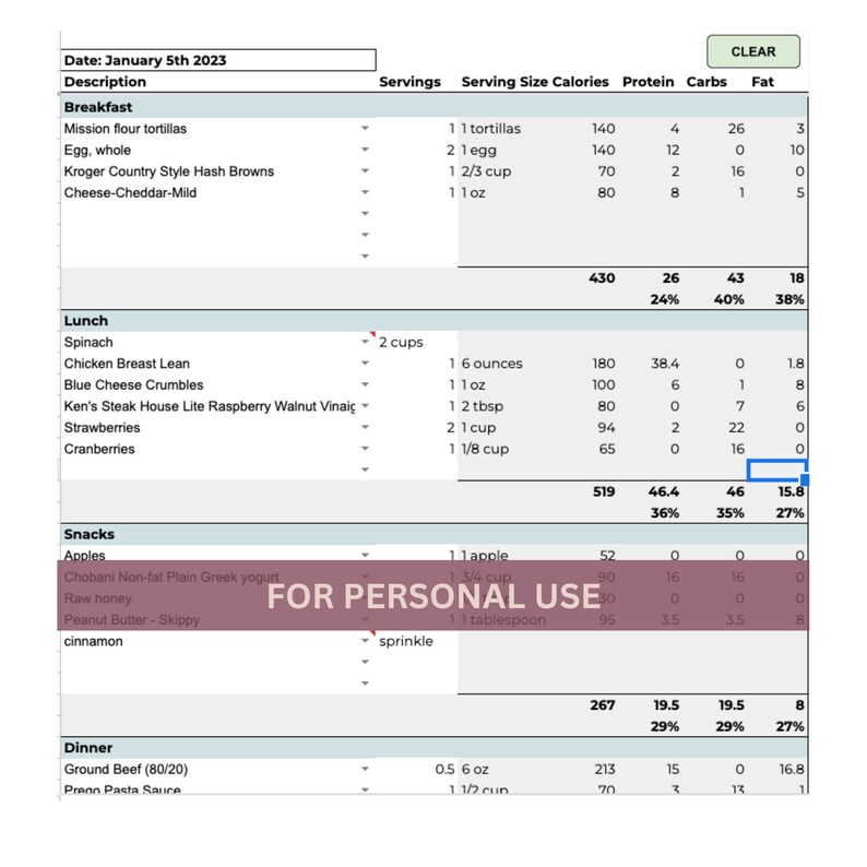 Digital Macro Meal Planner, Editable Macro Meal Plan Template, Google ...