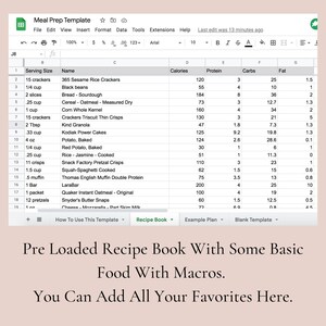 Digital Macro Meal Planner Editable Macro Meal Plan Template - Etsy