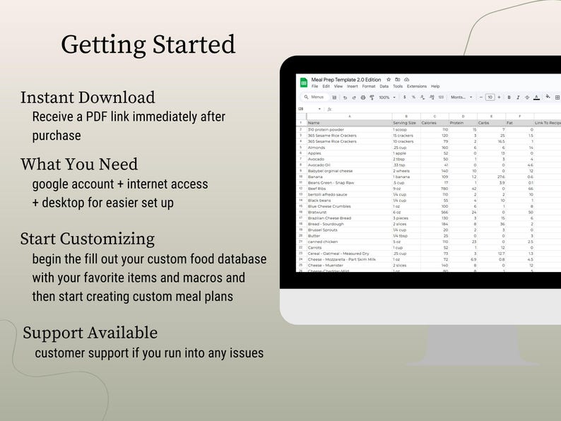 Digital Editable Macro Meal Plan Template for Coaches (for Commercial ...