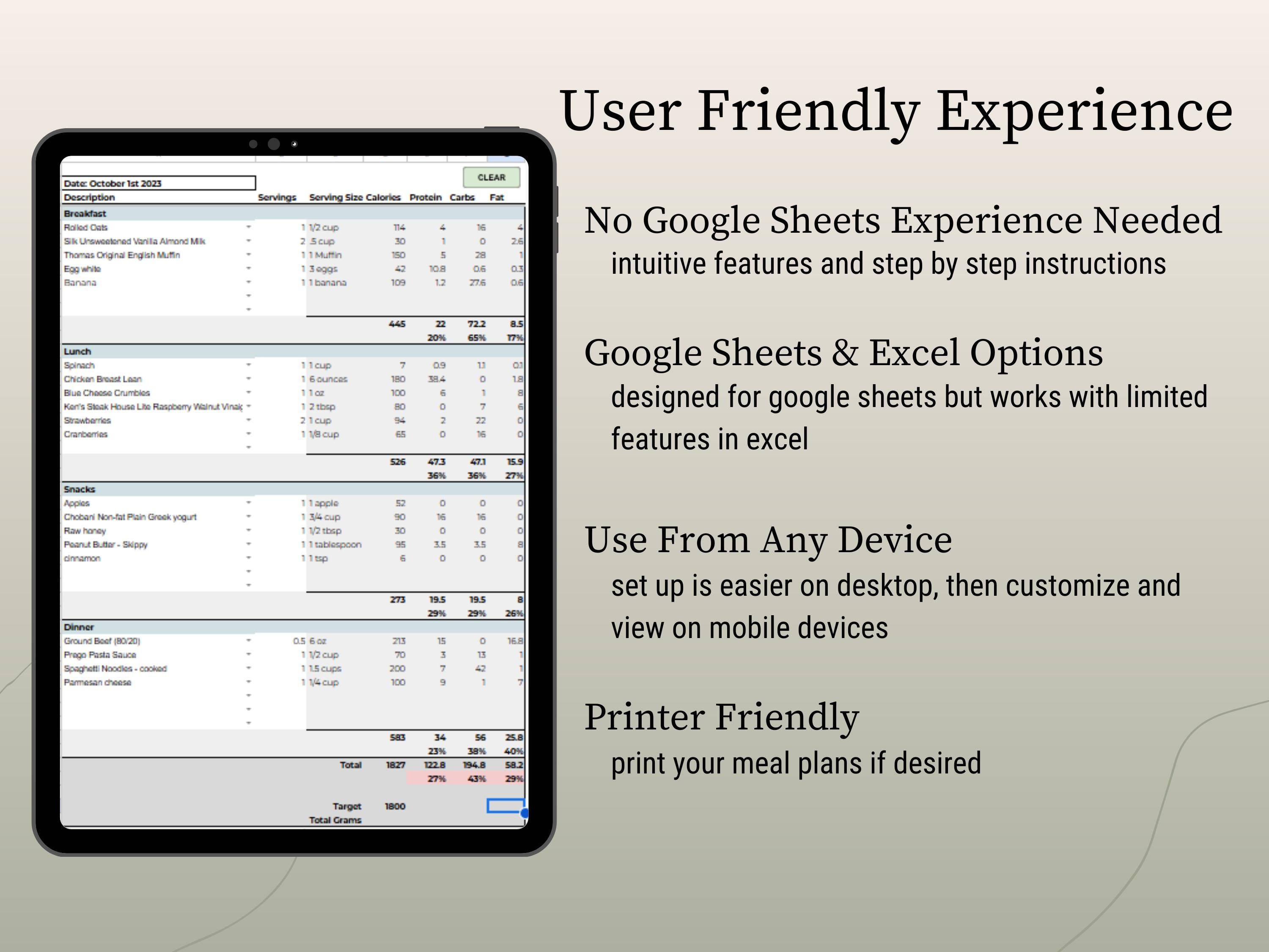 Digital Macro Meal Planner, Editable Macro Meal Plan Template, Google ...