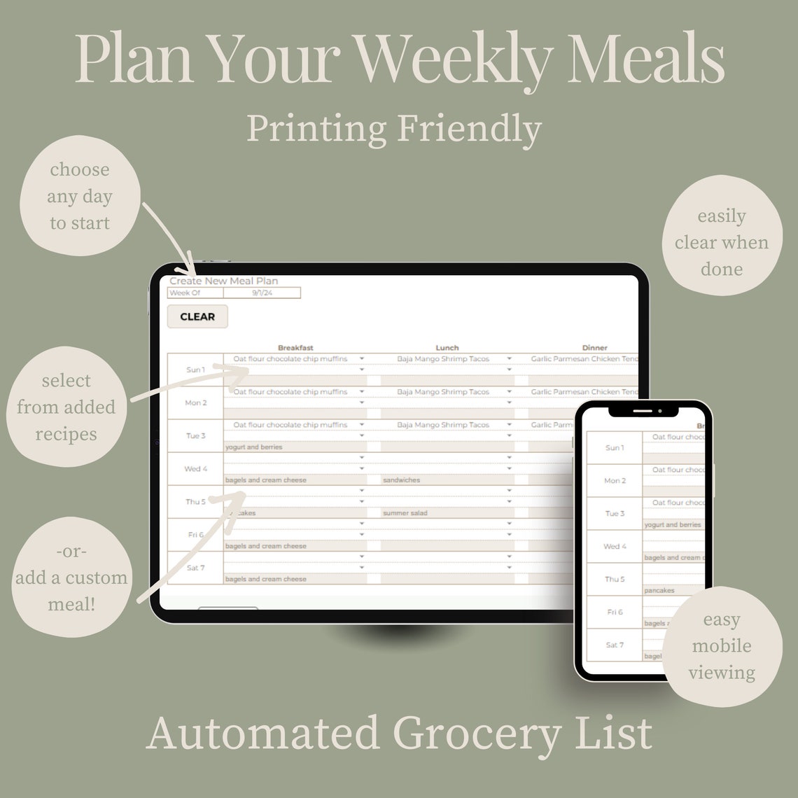 Digital Recipe Book Google Sheets Template, Organize, View, and Meal ...