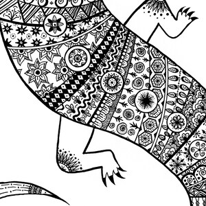 Art Print in Modern Mandala Style for Download Lizard in Zentangle ...