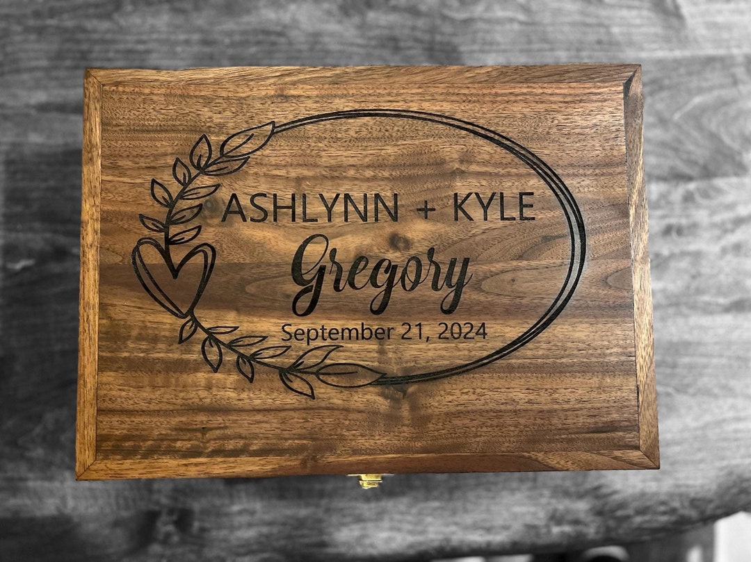 Luxury Walnut Keepsake Box Handmade Solid Wood, Wedding Gift, Heirloom ...