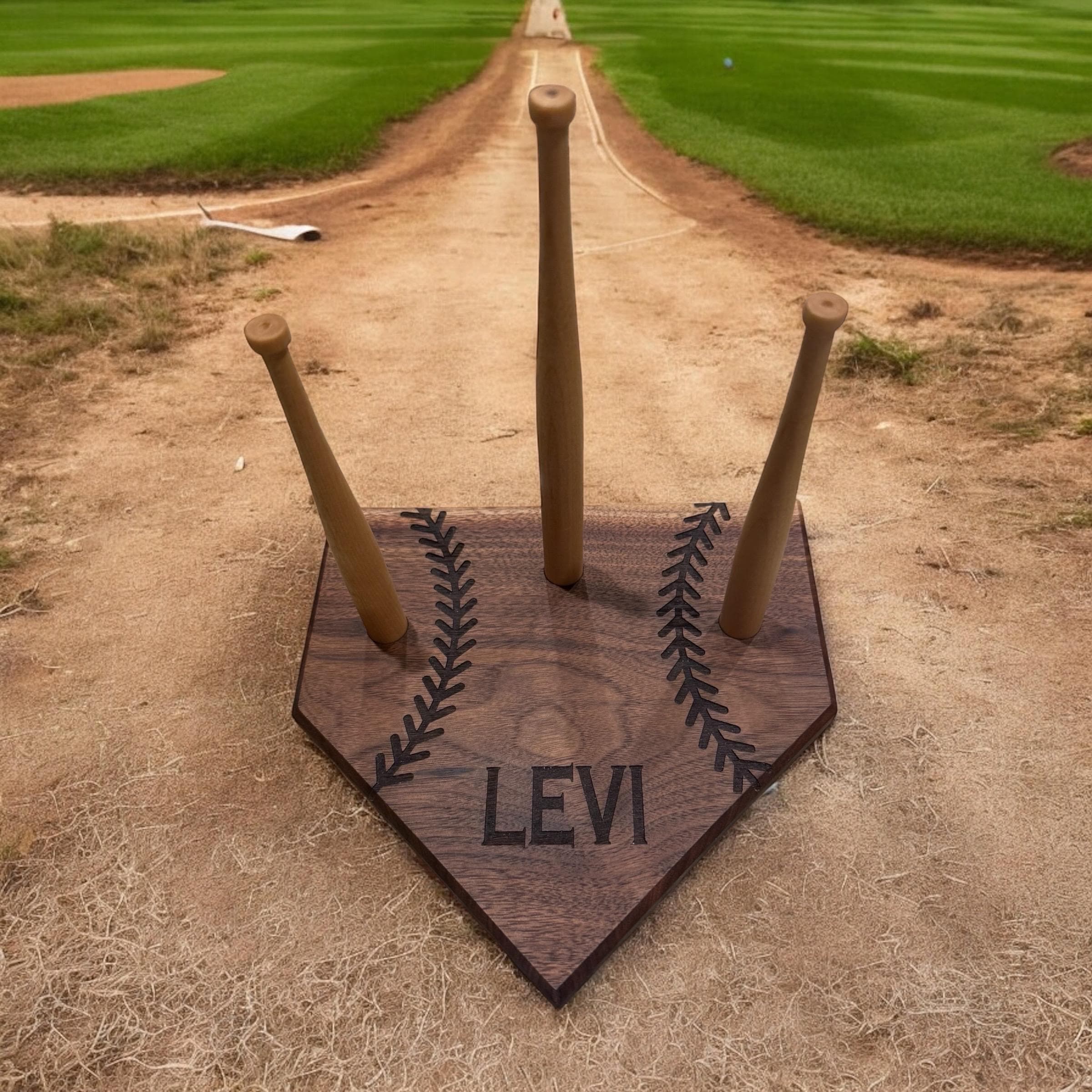 XL Solid Walnut Personalized Baseball/softball Ring & Necklace Holder ...