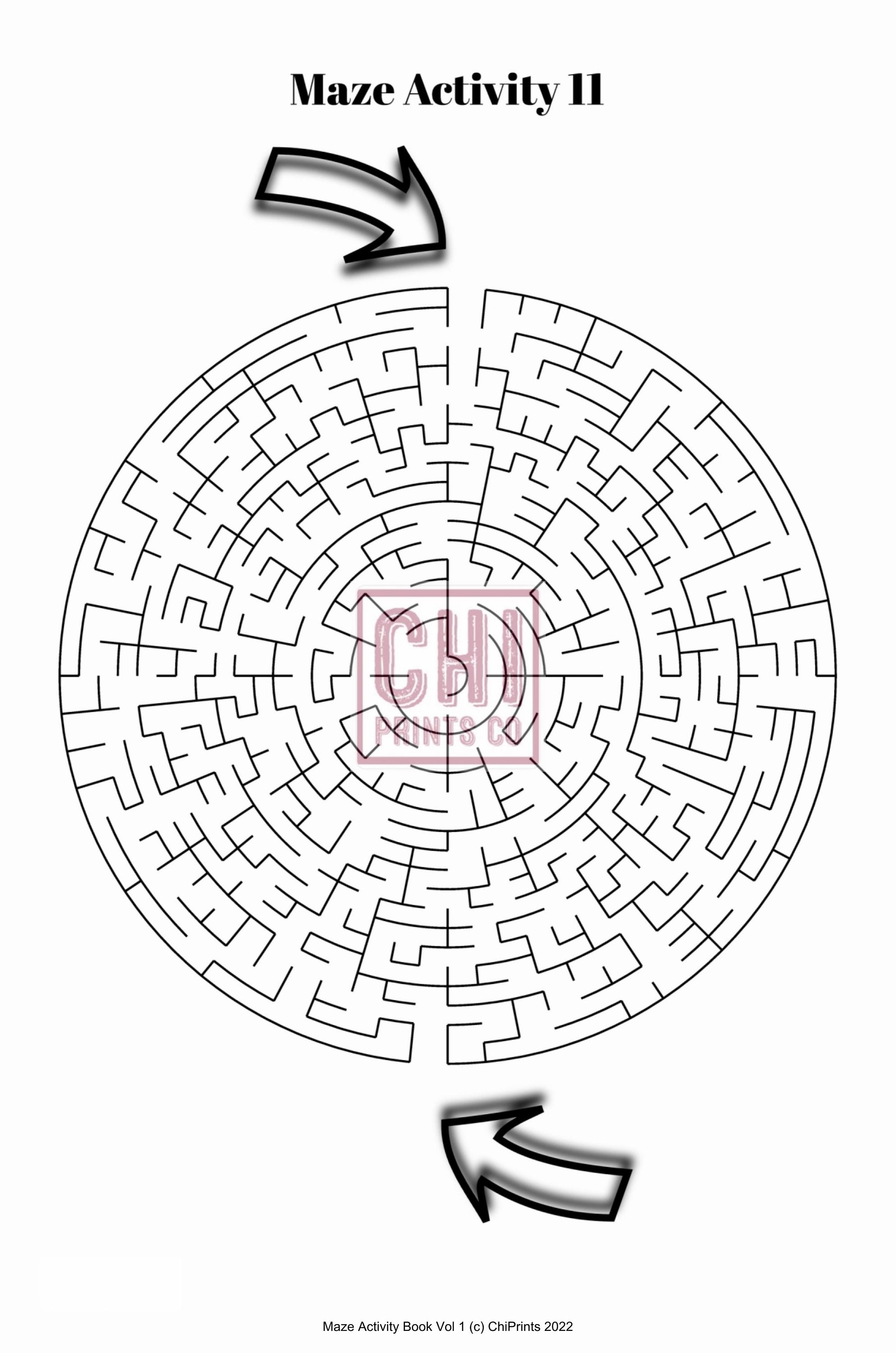 12pg Printable Maze Puzzle Activity Book for Kids,maze Puzzle Book ...