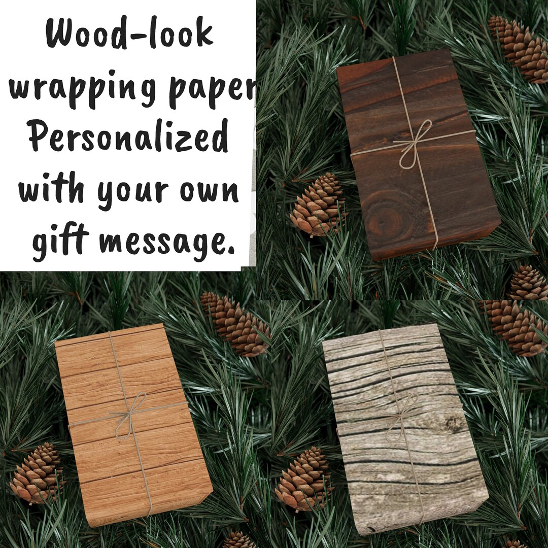 Rustic Wood-look Wrapping Paper,personalized Gift Wrapper Friends ...