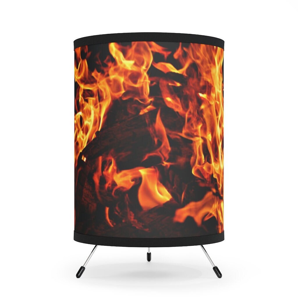 Fire Flames Bedside Tripod Lamp,night Stand Table Lamp Indoor Light ...