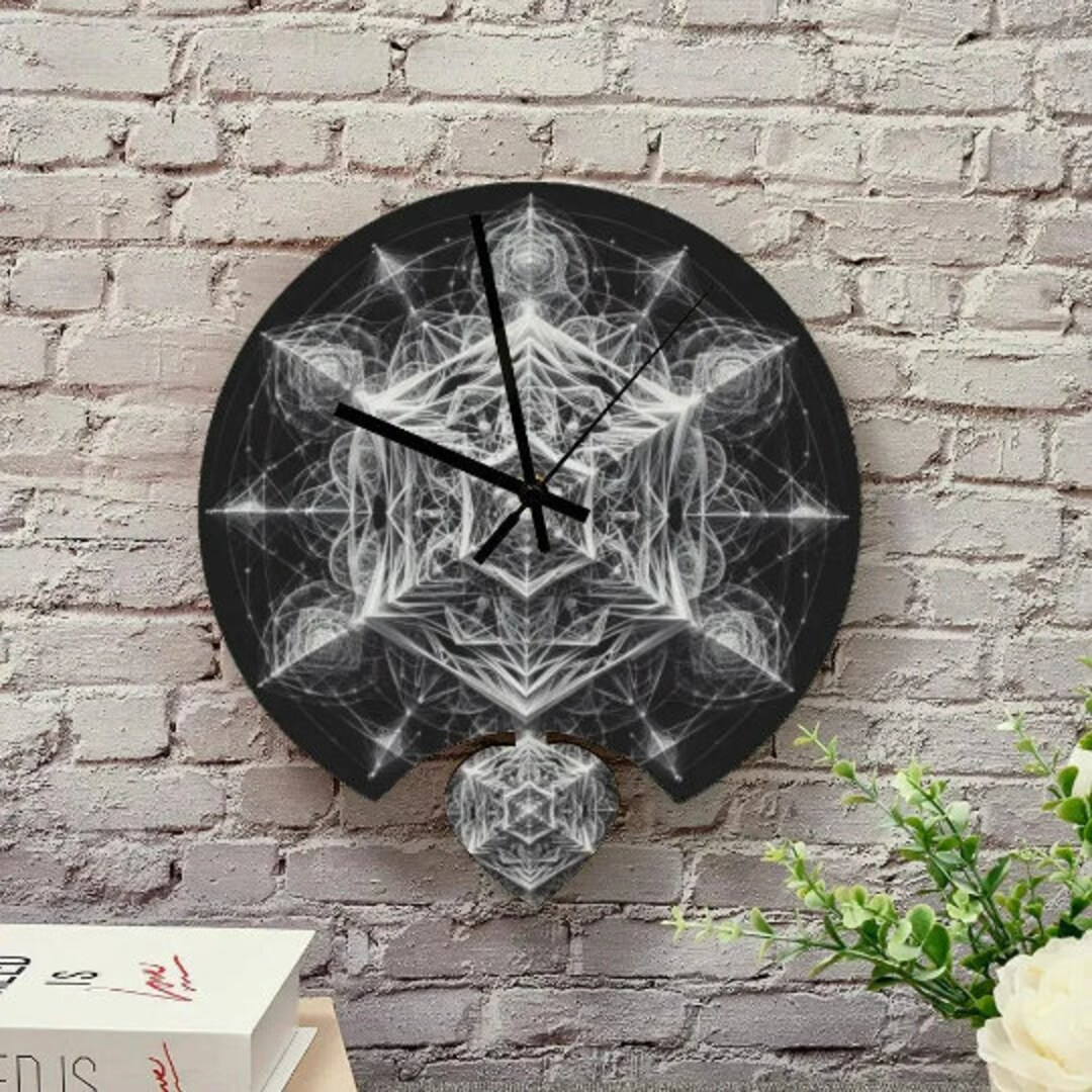 Personalized Sacred Geometry Mandala Heart Pendulum Wall Clock for ...