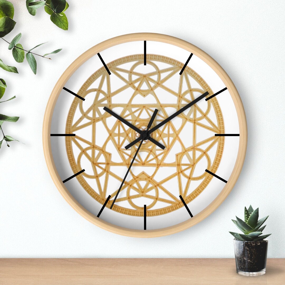 Gold Metatron Cube Sacred Geometry Wall Clock,yoga Chakra Gift,housewarming Clock Gift ...