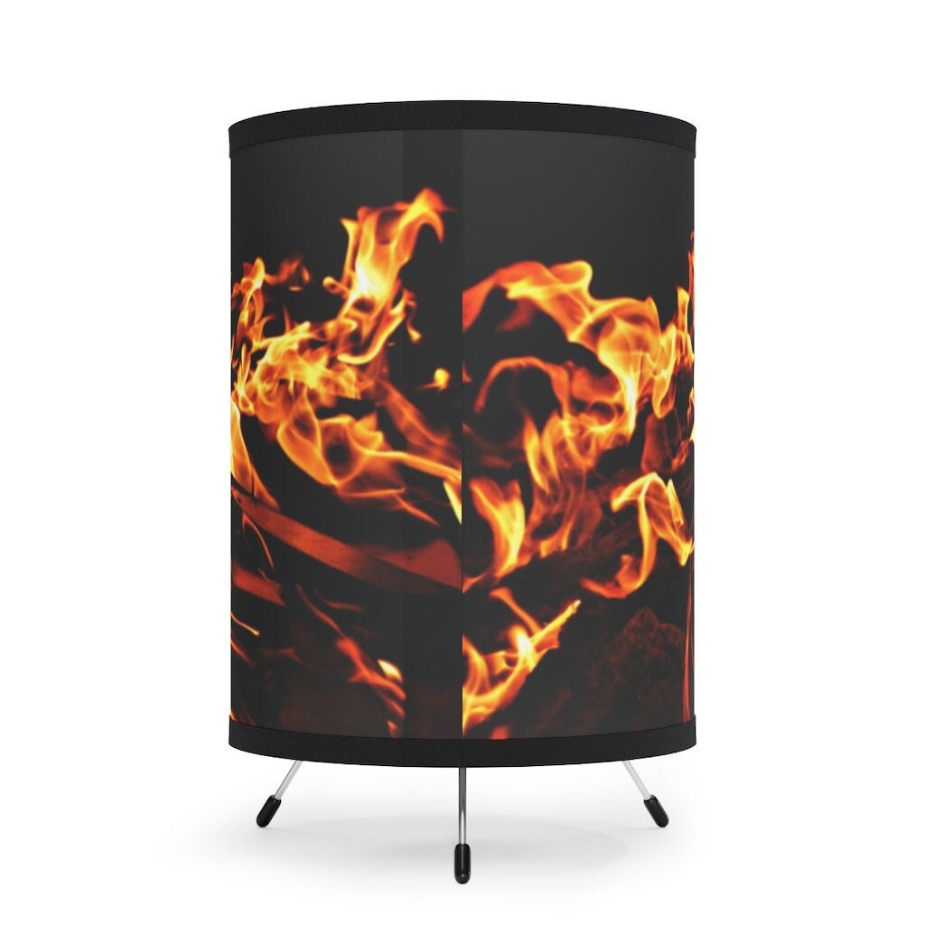 Fire Flames Bedside Tripod Lamp,night Stand Table Lamp Indoor Light ...