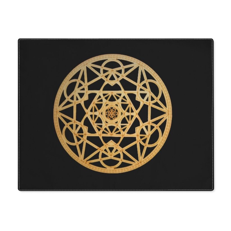 Gold-black Metatron Cube Placematsacred Geometry Crystal Grid - Etsy