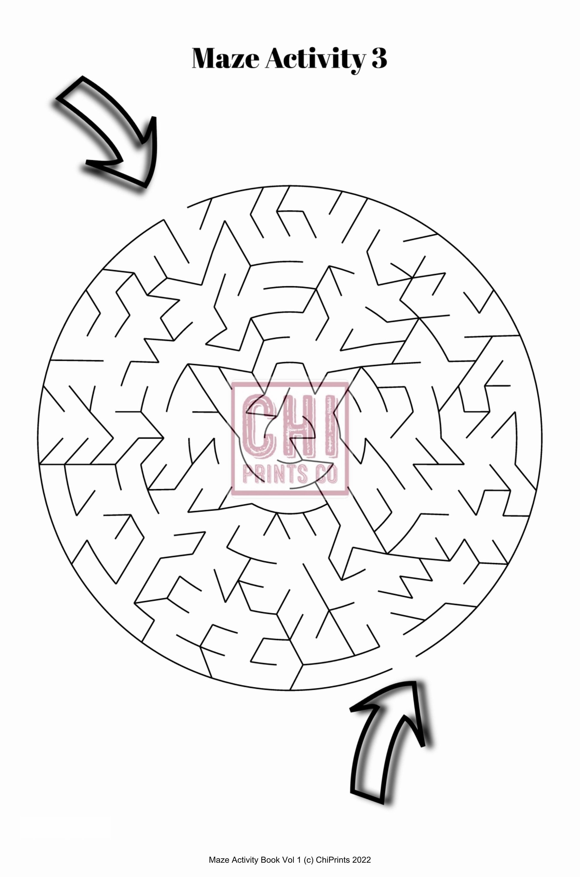 12pg Printable Maze Puzzle Activity Book for Kids,maze Puzzle Book ...