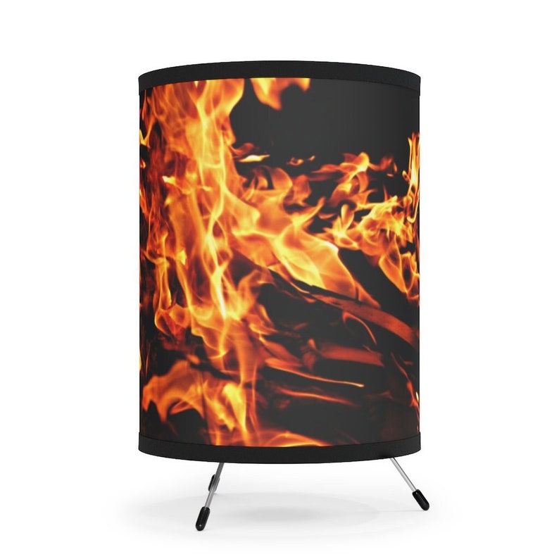 Fire Flames Bedside Tripod Lampnight Stand Table Lamp Indoor - Etsy
