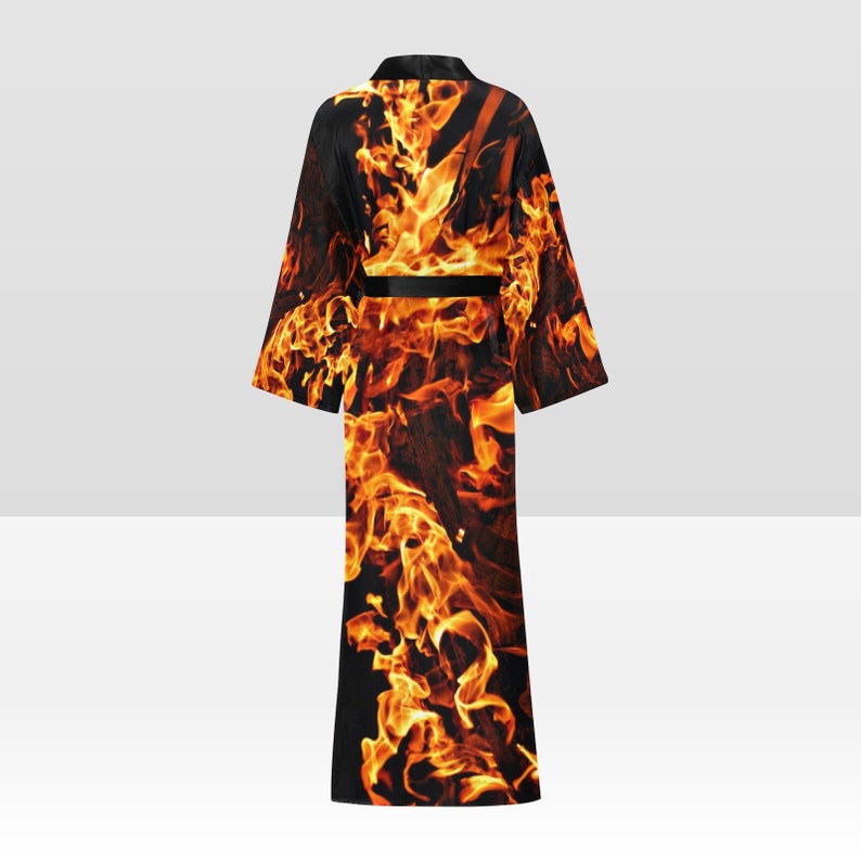 Fire Flames Full Length L-sleeve Kimono - Etsy