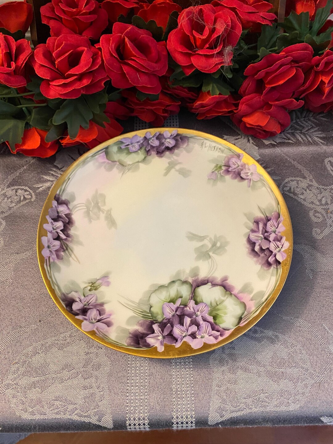 Haviland Limoges Signed Violets Plate - Etsy