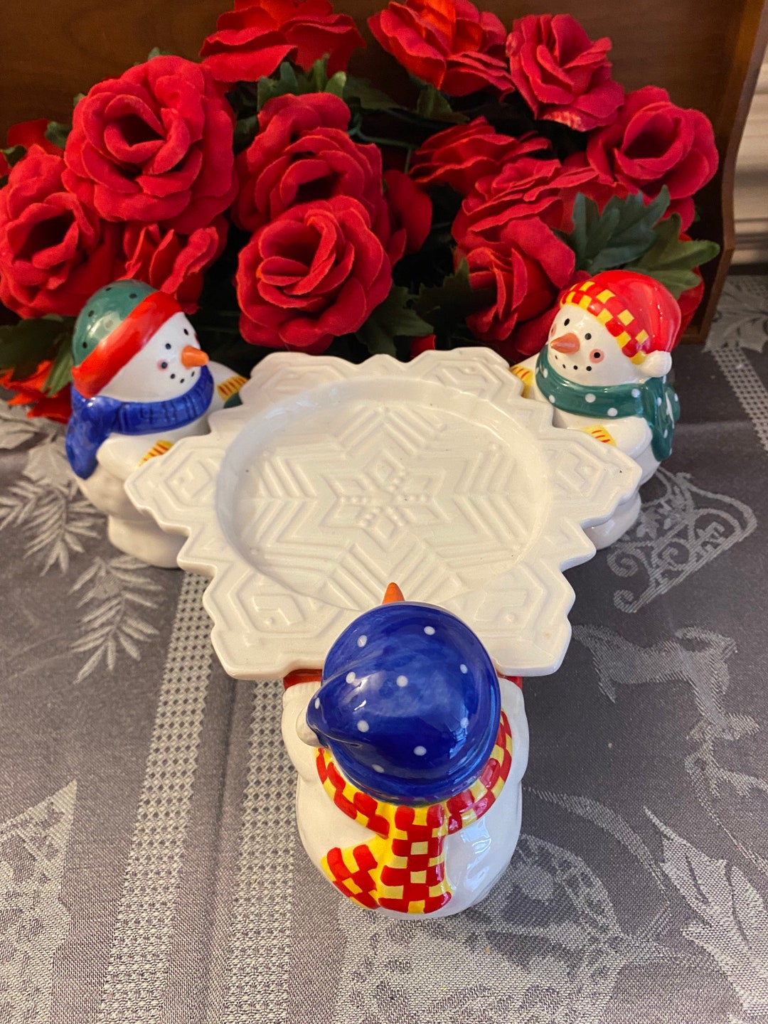 Snowman Pillar Candle Holder - Etsy