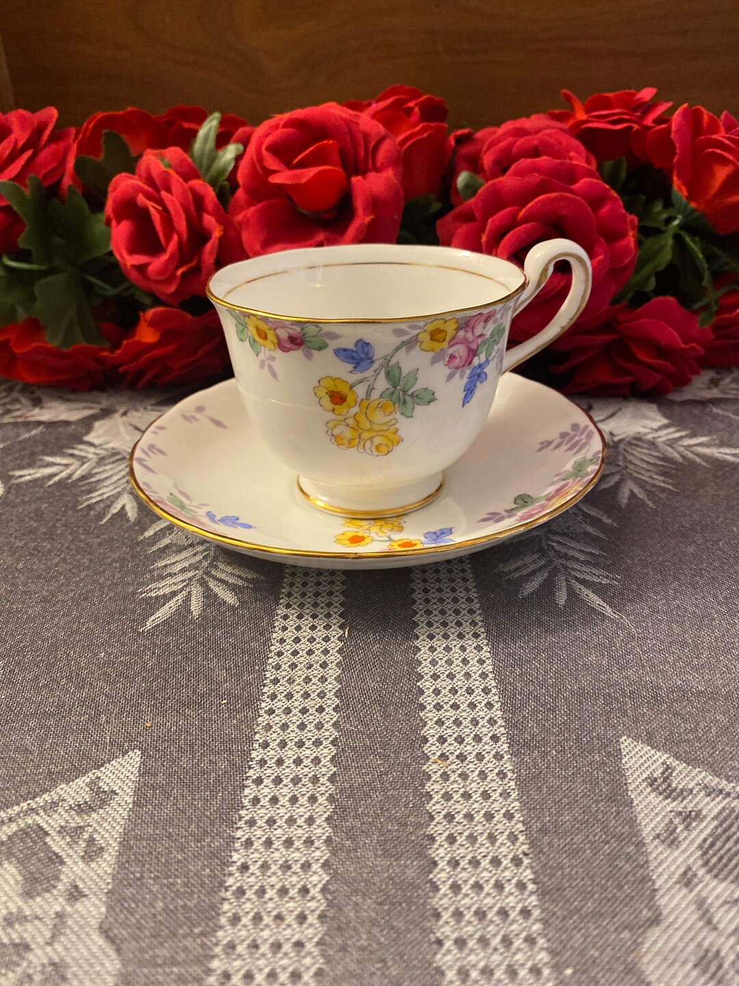 Royal Chelsea Spring Bouquet Teacup and Saucer Set - Etsy