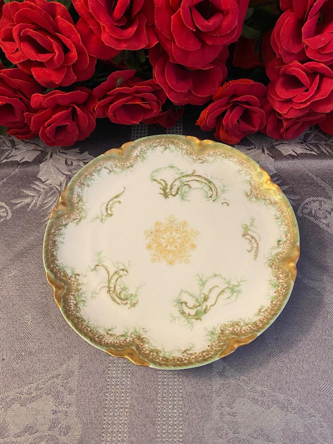 Rare David and Charles Haviland and Co. H&C Limoges Mint Green Gold ...