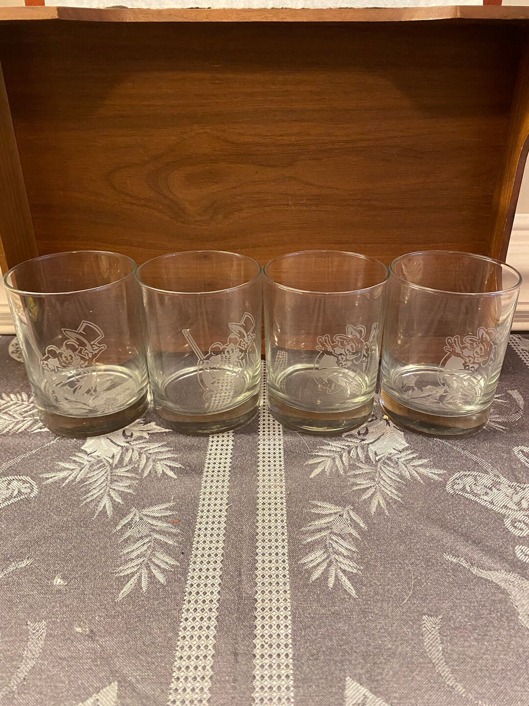 Vintage Mickey and Minnie Etched Rocks Glasses Set of 4 - Etsy