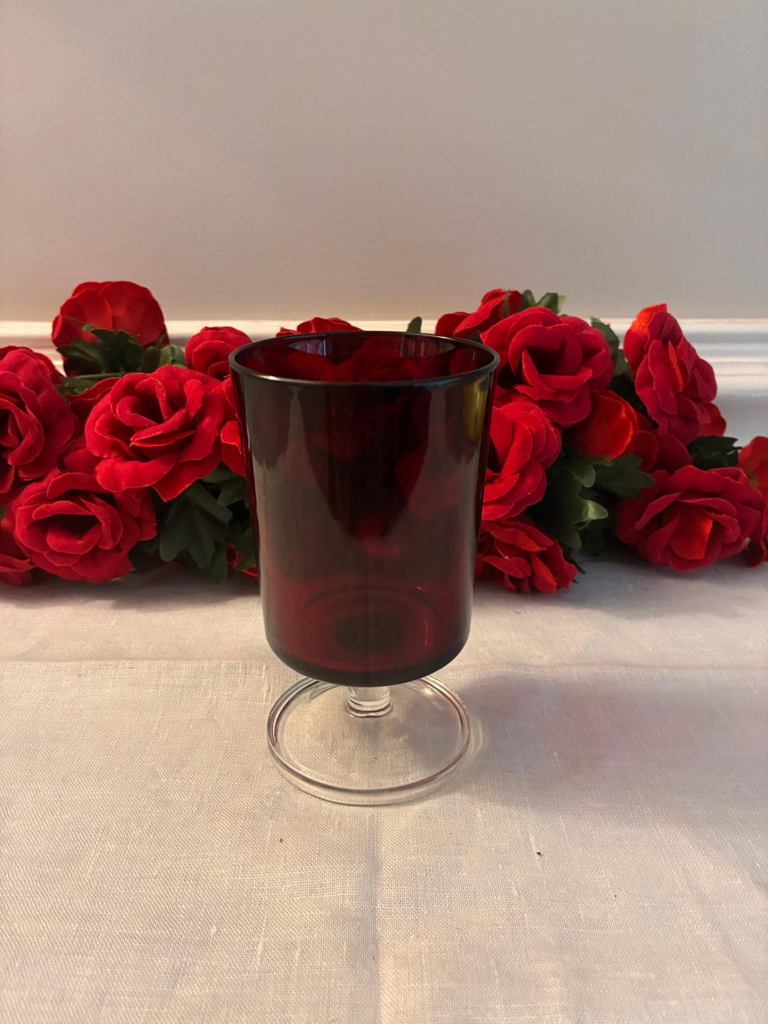 Luminary Ruby Red Wine Glass - Etsy