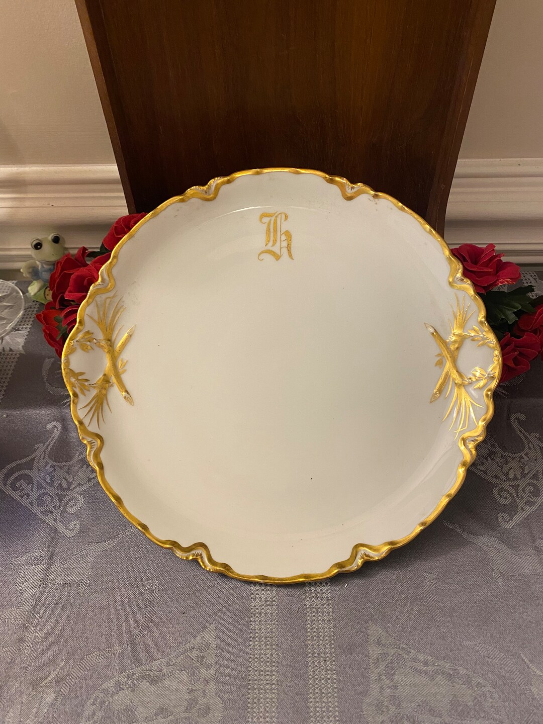 Vintage Haviland Limoges Ranson White With Gold Edge Monogrammed “H ...
