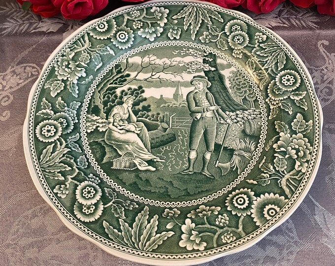 Spode Archive Series Georgian Collection Green Woodman Plate - Etsy