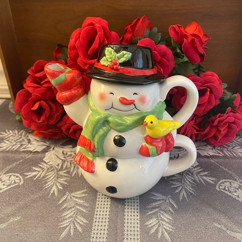 Snowman Teapot - Etsy