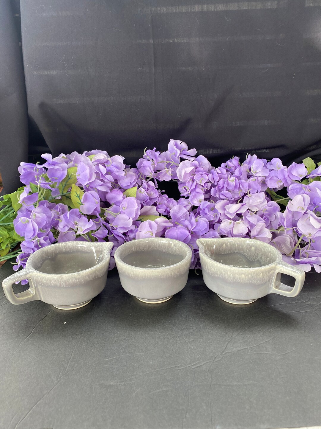 Antique Hull Flint Gray Drip Glaze Creamer and Open Sugar 3 Piece - Etsy