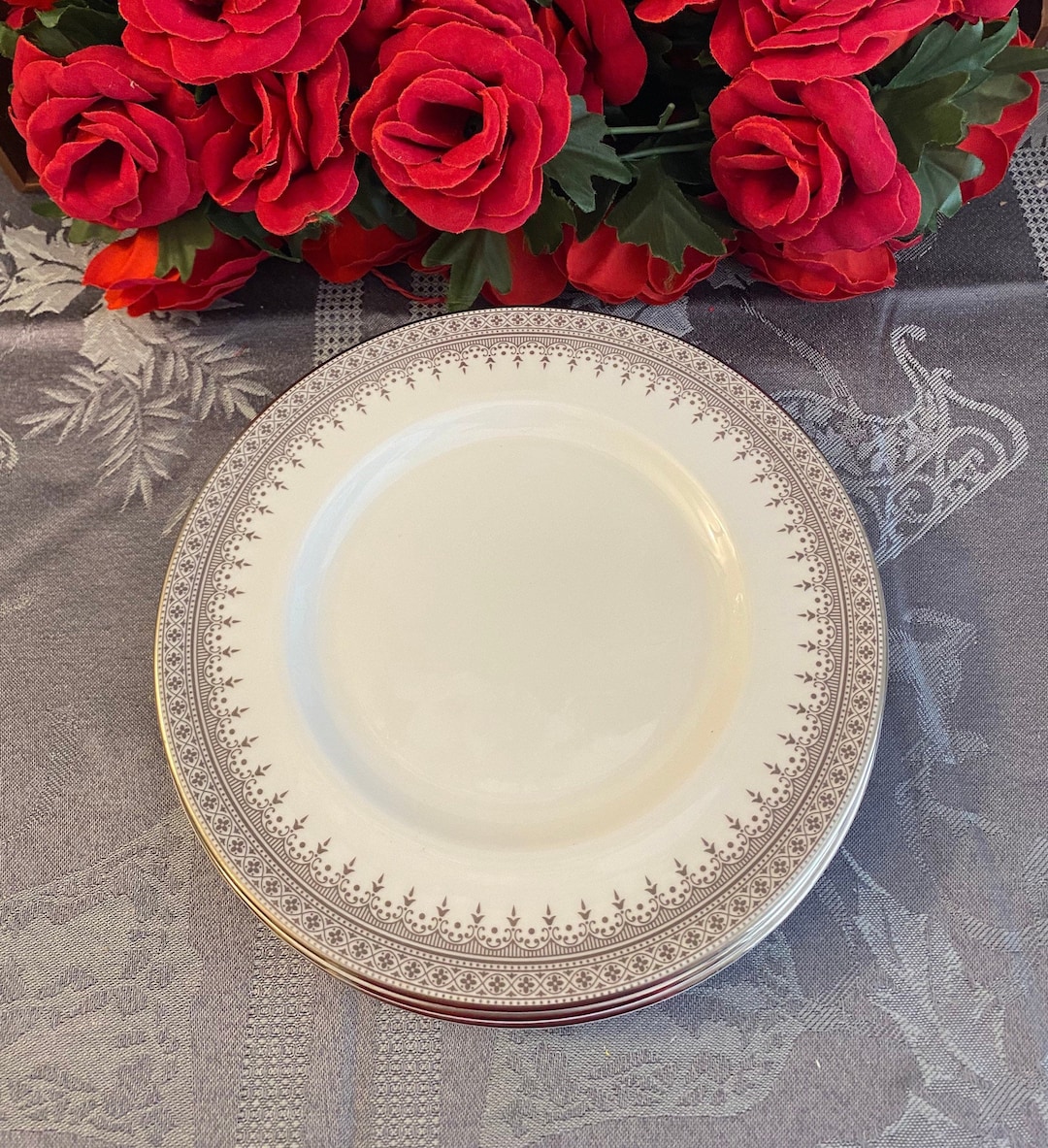 Royal Doulton Piper Platinum Salad Plates Set of 4 H 5296 / Elegant ...