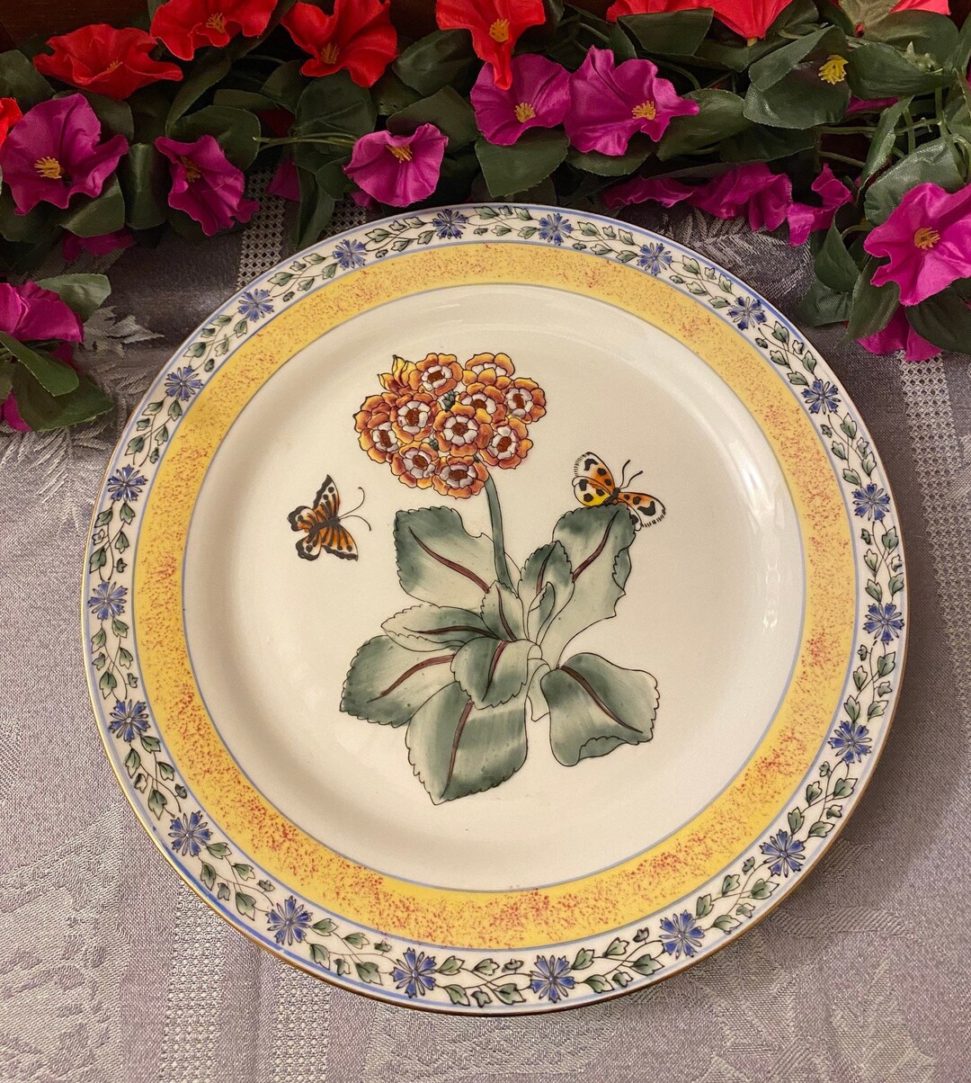 Hand Painted Raised Pattern Chinese Decorative Plate 10.75 - Etsy