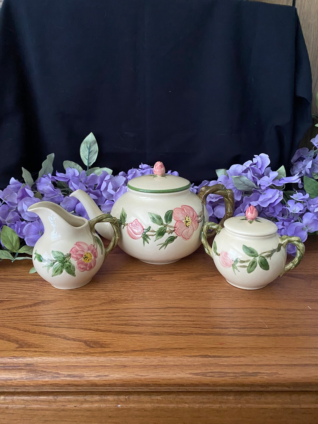 Franciscan Earthenware Pink Rose Tea Set - Etsy