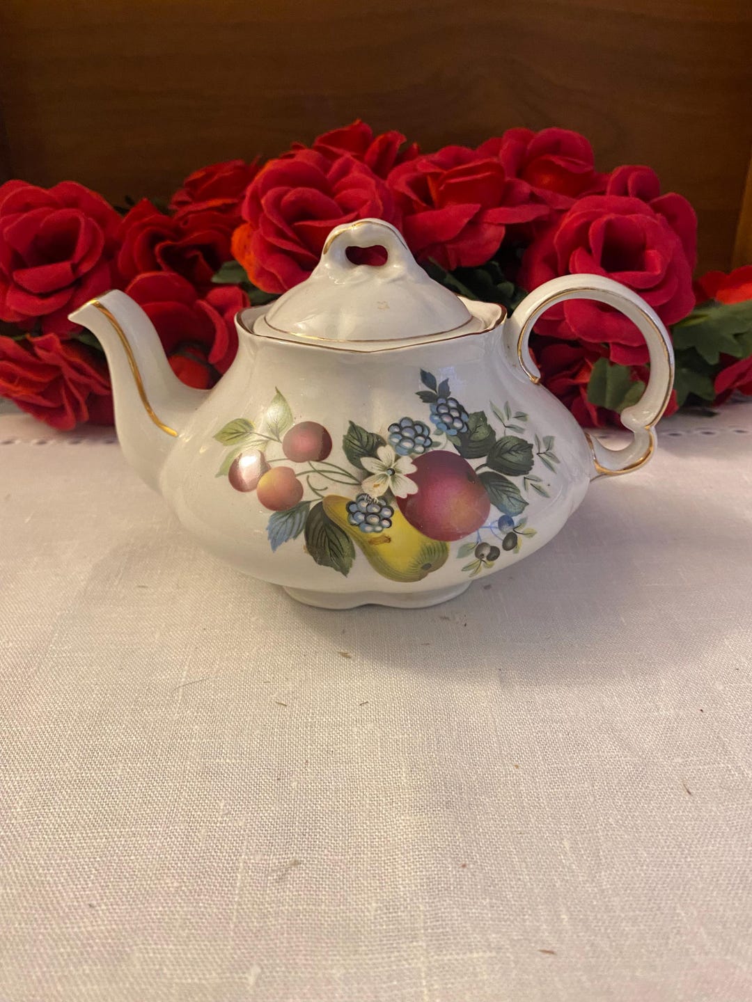 Ellgreave Ironstone Fruit Teapot for 1 - Etsy