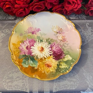 J. P. L. France Limoges Plate With Hand Painted Small White J. P. L. France Limoges Plate With Hand Painted Small White
