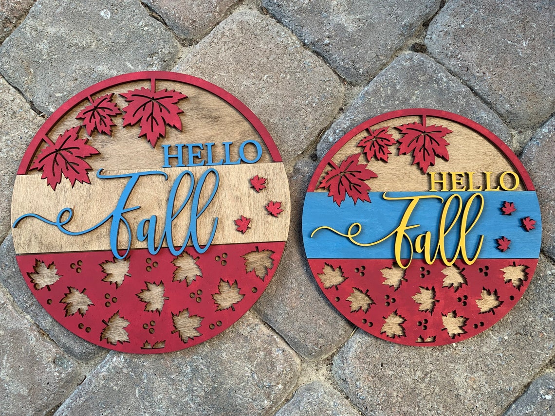 Hello Fall Sign Hello Fall Door Sign Fall Welcome Sign Fall - Etsy