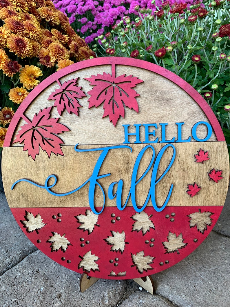 Hello Fall Sign Hello Fall Door Sign Fall Welcome Sign Fall - Etsy