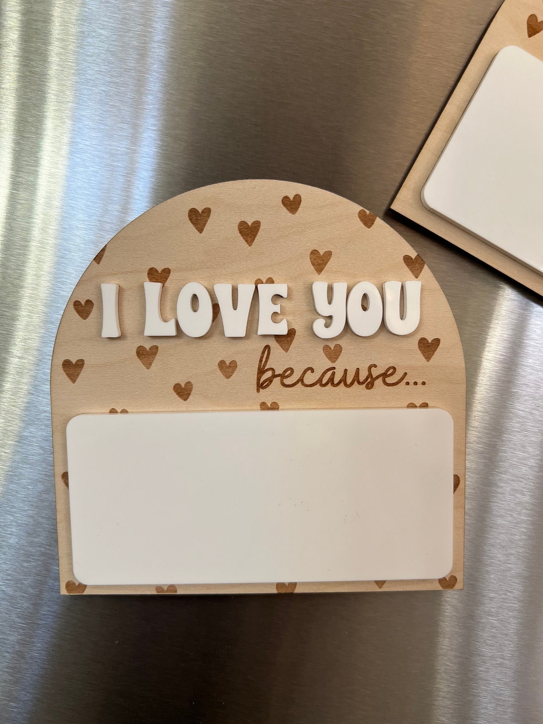 I Love You Because, Love Message Board, Valentine's Gift, Couples Gift ...