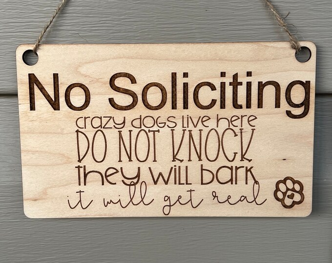 No Soliciting Door Sign, No Knocking Sign Funny, Door Bell Sign, Please ...