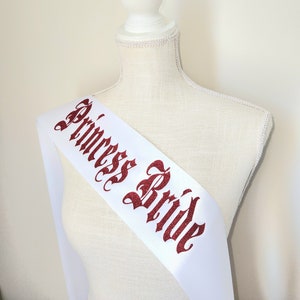 Princess Bride Inspired Bachelorette Party Sash | Custom Colors ...