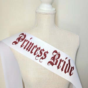 Princess Bride Inspired Bachelorette Party Sash | Custom Colors ...