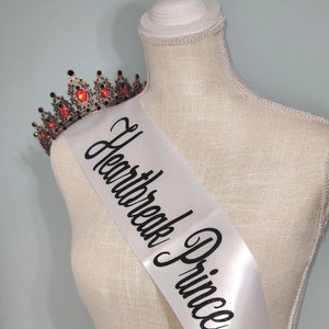 Sparkly Heartbreak Prince Sash | Custom Colors, Eras Tour Outfit - Etsy