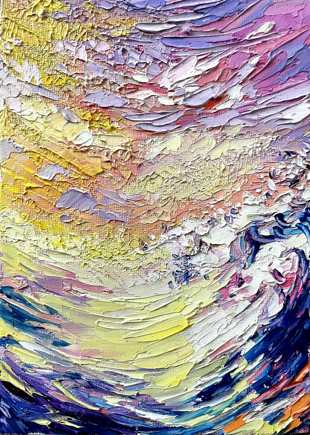 Wave Painting Impasto Seascape Original Art Ocean Wave Oil Painting ...
